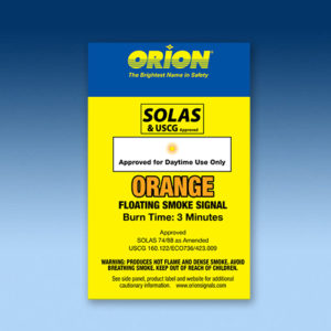 Item #801, Orange Floating Smoke Signal, SOLAS - Orion Safety Products