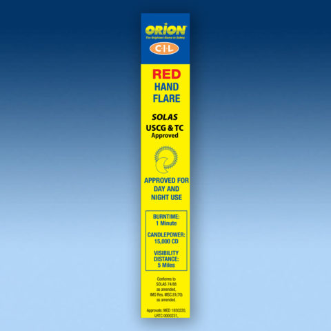 Item #814, SOLAS Red Handheld Flare, Bulk - Orion Safety Products