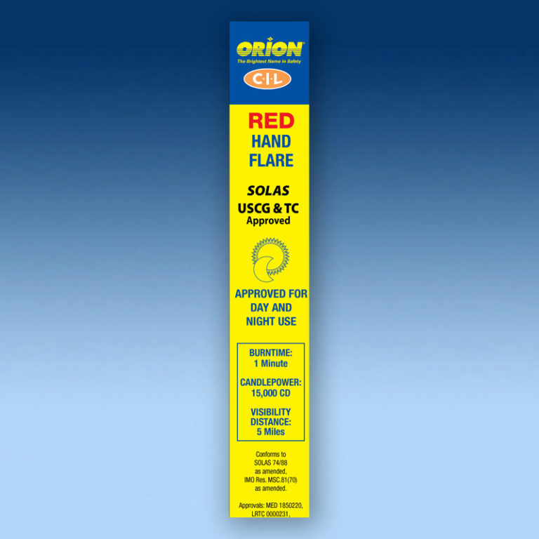 Item #814, SOLAS Red Handheld Flare, Bulk - Orion Safety Products