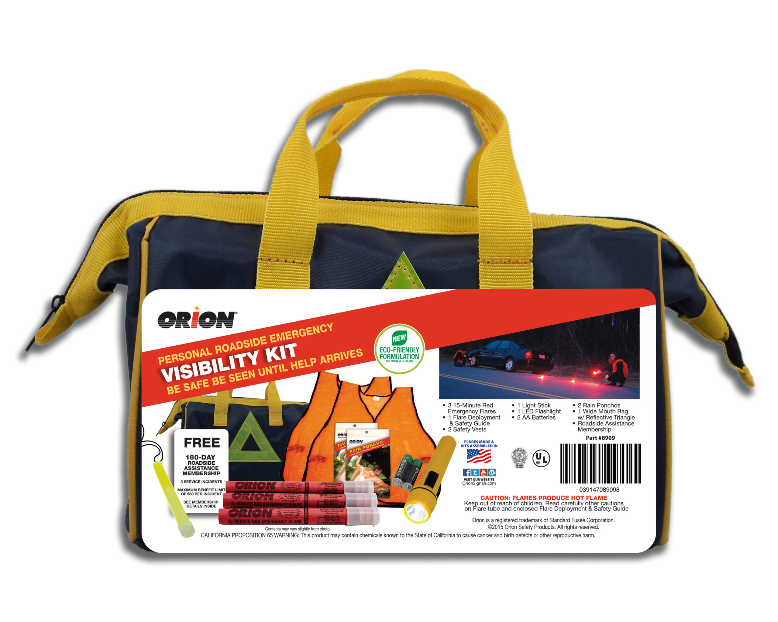 Item #8909G Personal Roadside Emergency Visibility Kit - Orion Safety ...